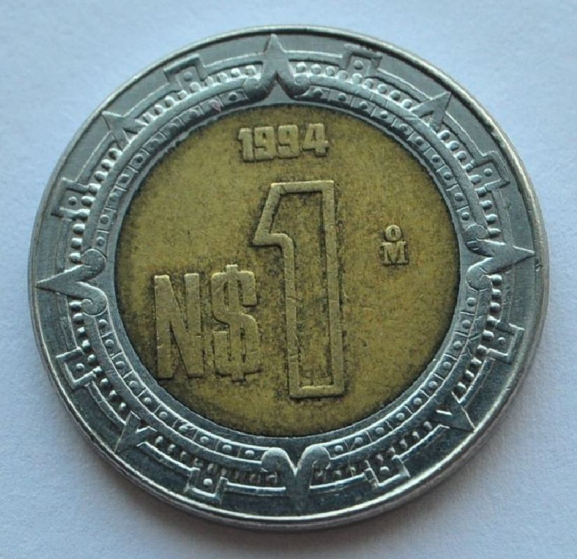 1994 Mexico 1 Peso Dollar Bi Metallic Coin XF EBay