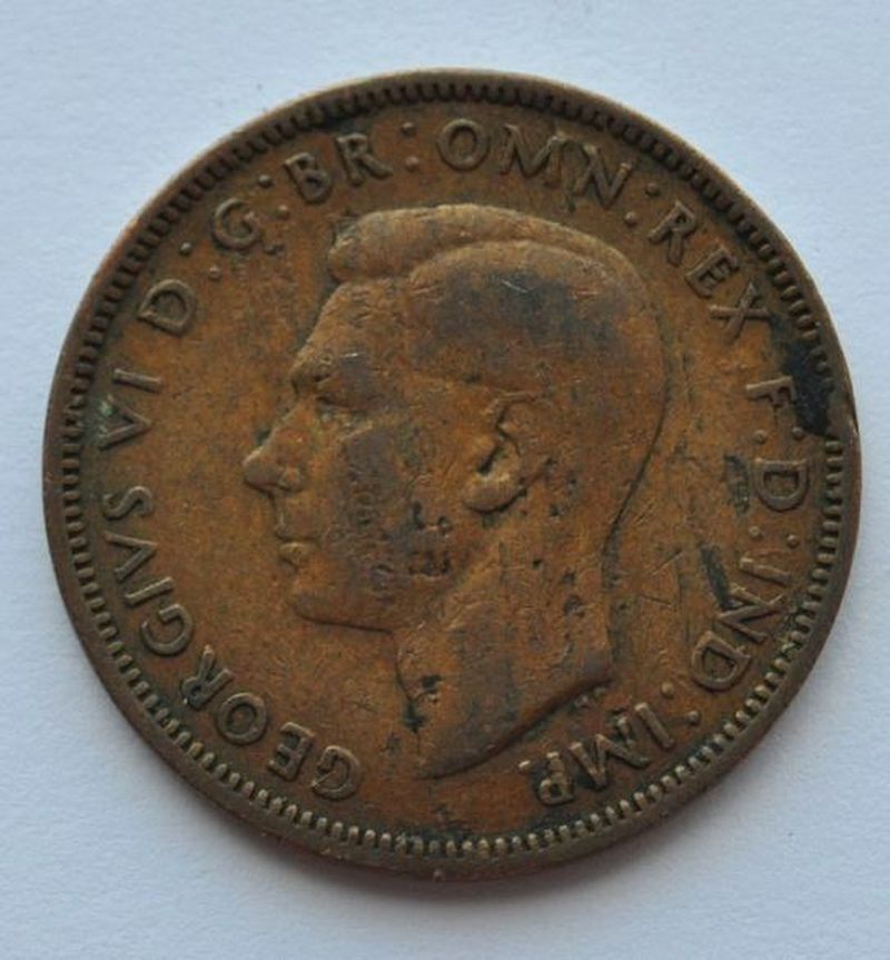 1944 UK Great Britain Half Penny Coin VF EBay