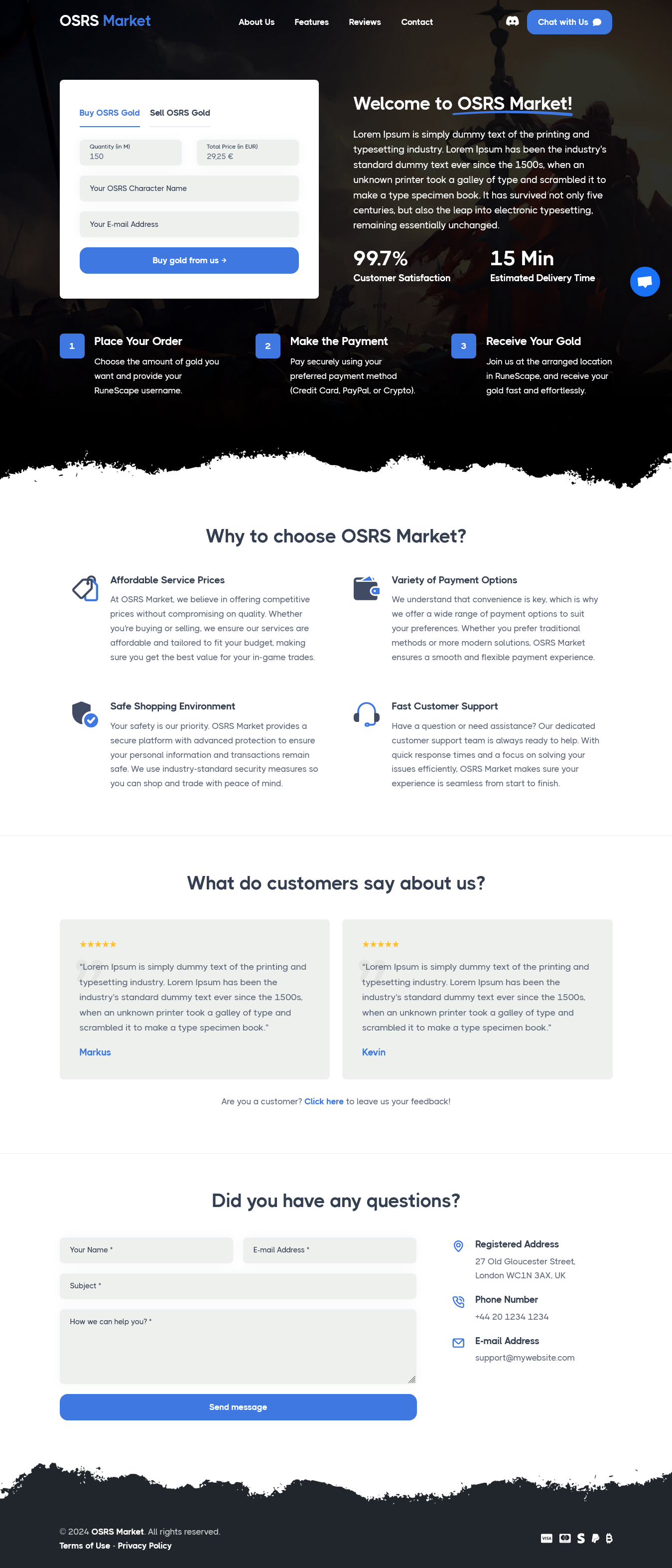 OSRS GP selling website template for sale. | Rune-Server