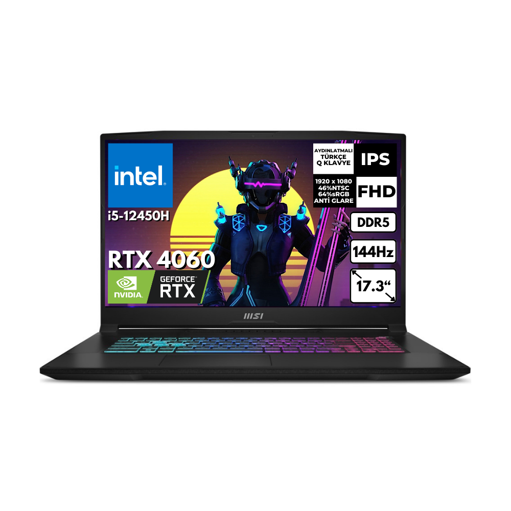 MSI Katana 17 B12VFK-1031XTRBT42 i5-12450H 48 GB 1 TB SSD RTX4060 17.3 ...