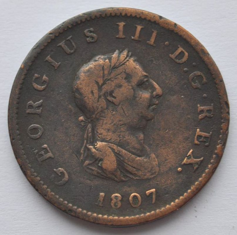 1807 UK Great Britain Half Penny George III Larger Copper Coin VF | eBay