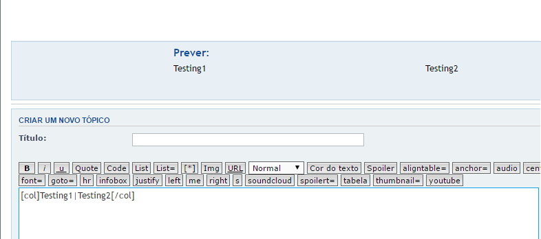 phpBB • Forum column bbcode